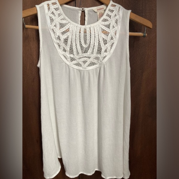 Sundance | Tops | Sundance White Lace Accent Sleveless Top S Small ...